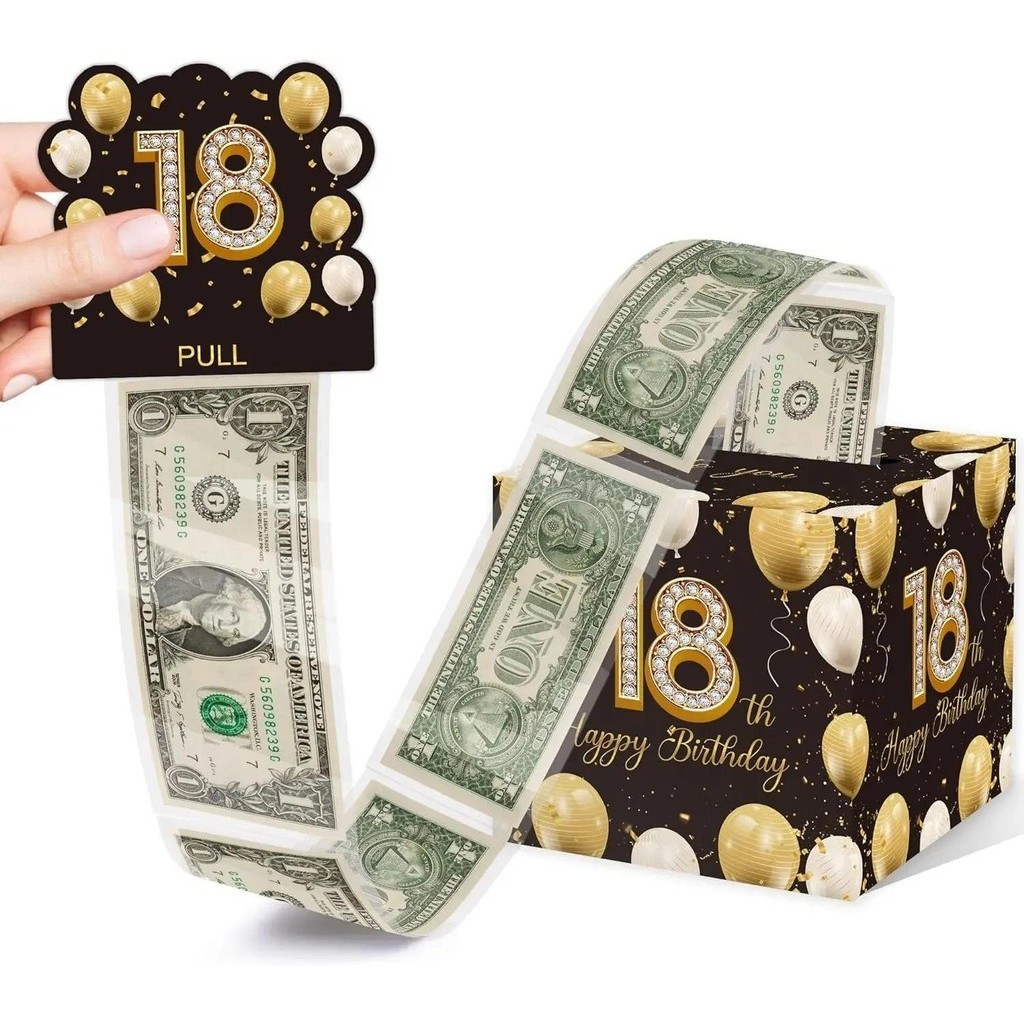 18-21th Birthday Cash Pull Gift Box Money Pulling Box Decorations for ...
