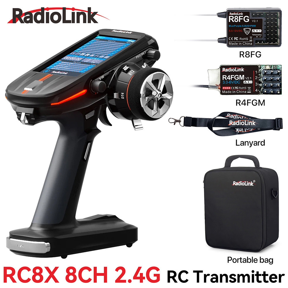 Radiolink RC8X 8CH 2.4G RC Transmitter and R8FG R4FGM Gyro Receiver 4 ...