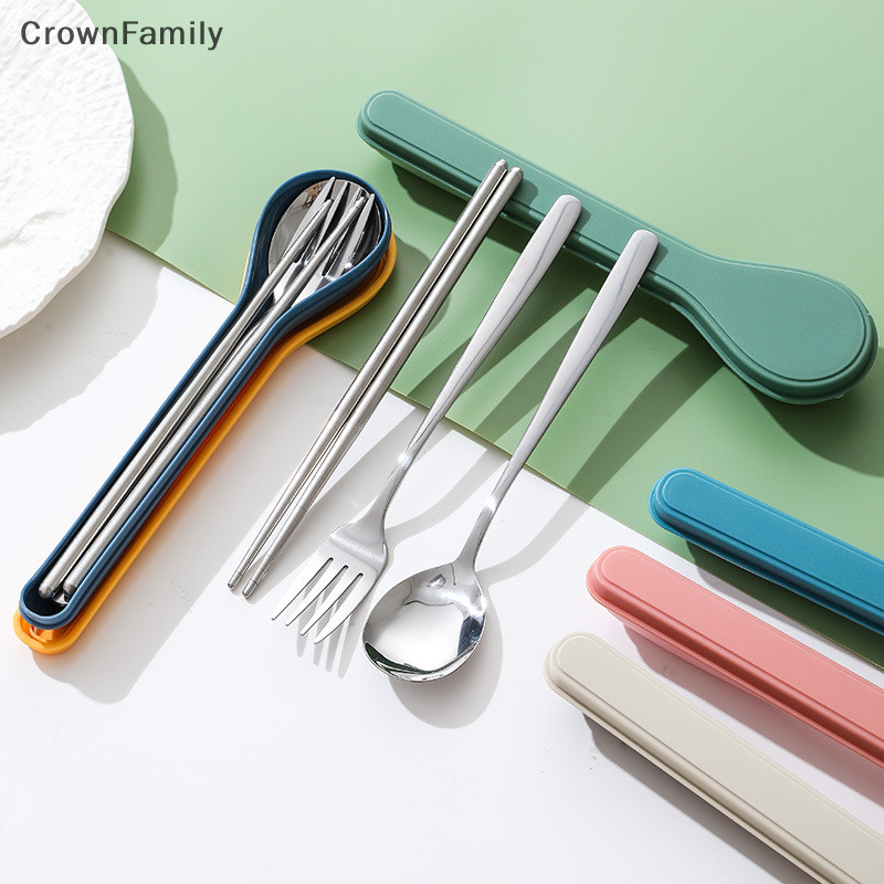 [CrownFamily] Four Piece Cutlery Set With Box Stainless Steel Korean ...