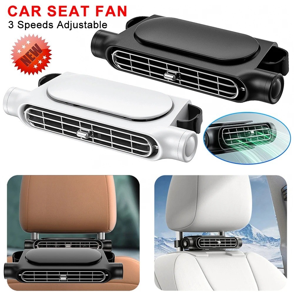 Car Seat Fan Backseat Cooling Fan Front Rear Seat Headrest Cooling Air ...