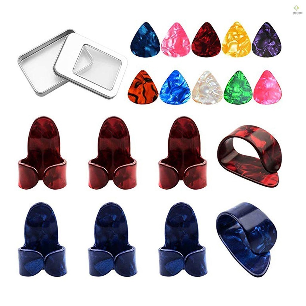Guitar Picks Kit 10pcs Celluloid Picks + 6pcs Finger Picks + 2 Thumb ...