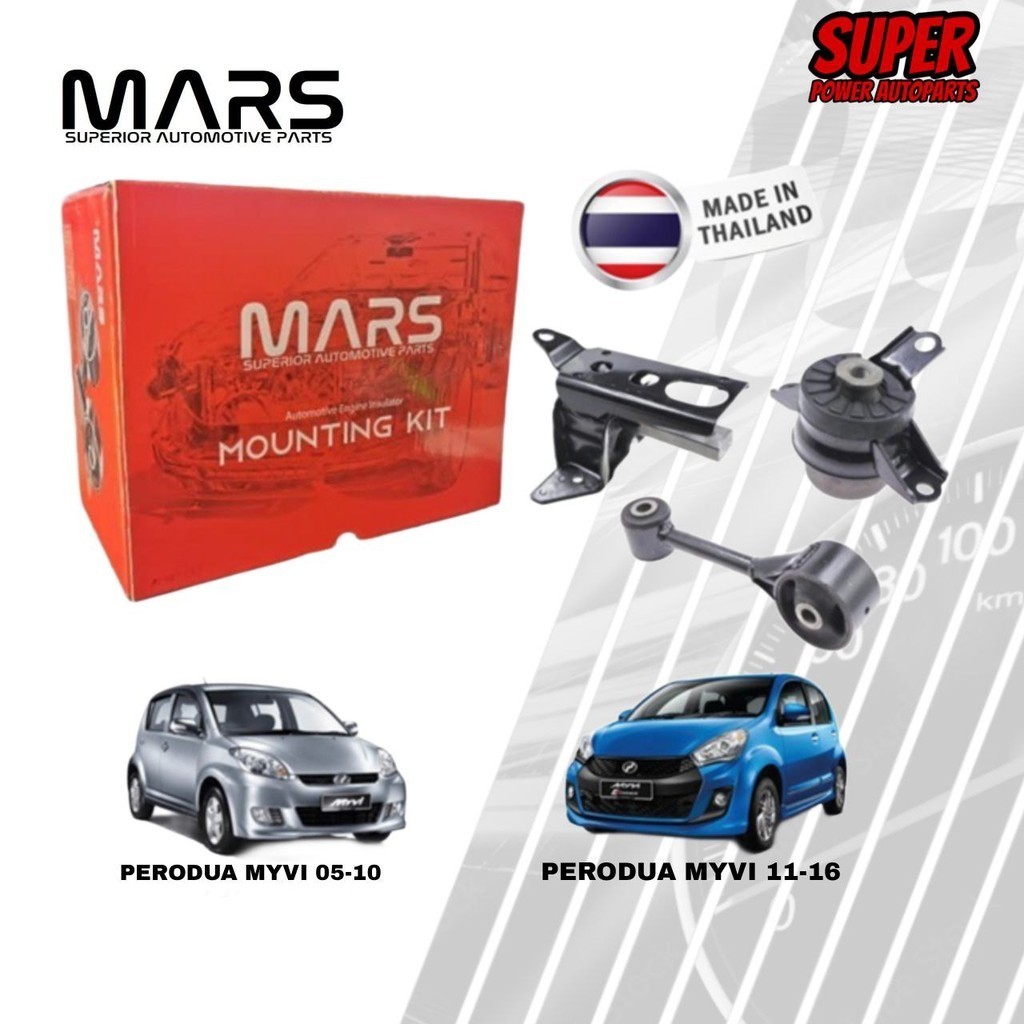 ORIGINAL MARS ENGINE MOUNTING SET FOR PERODUA MYVI 2005-2016 1.0 1.3 1.5 (1 YEAR WARRANTY) MADE ...