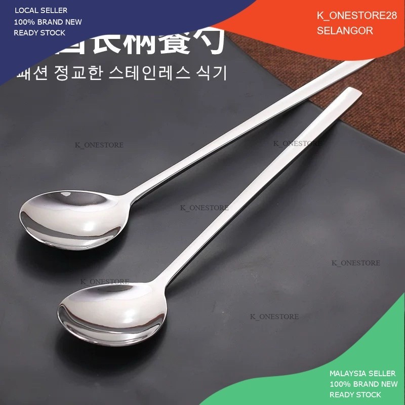 🔥Ready Stock🔥Sudu Korea Korean Style Spoon and Fork Household Long ...