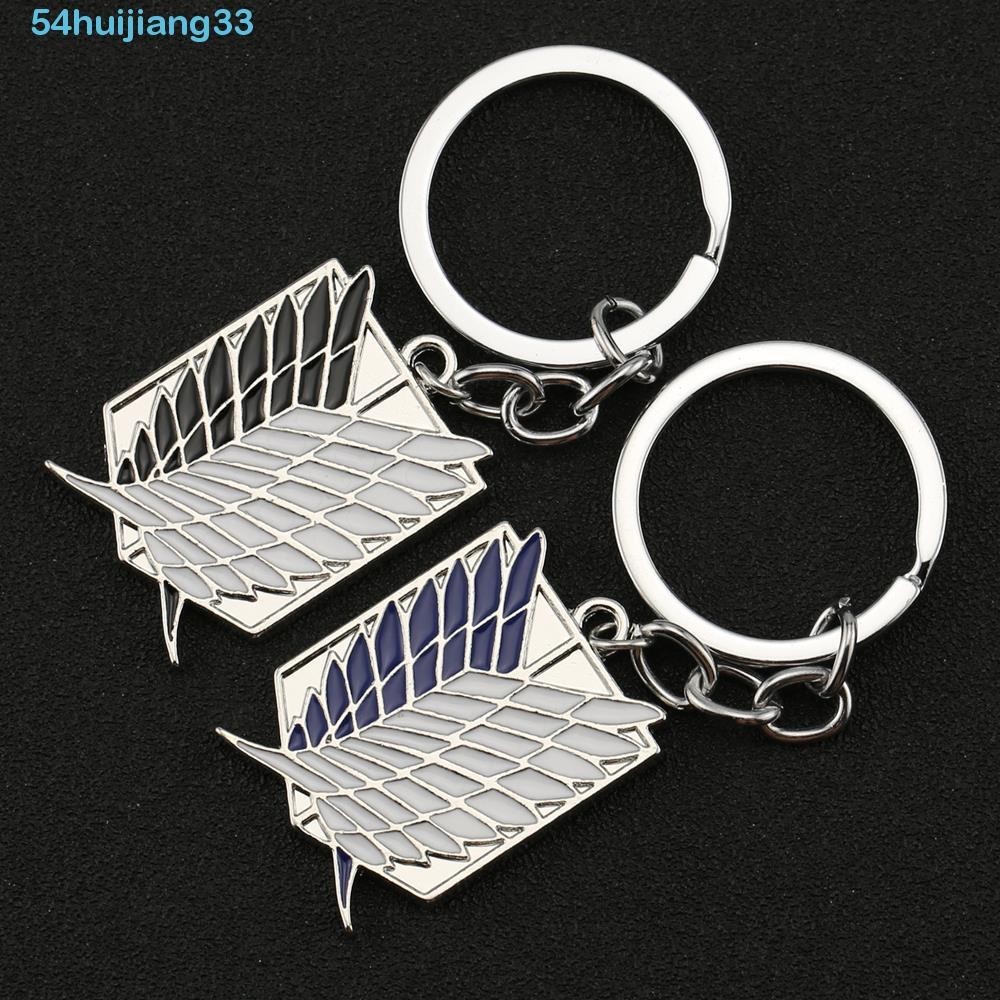 HUIJIANG Attack On Titan Keychain Metal Giant Legion Flag Wings of ...