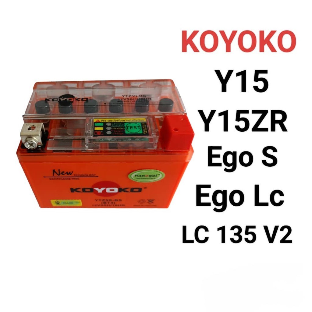 battery YTZ5 GTZ4 YTZ5-BS GTZ5 Koyoko Battery Batteri Bateri motosikal ...