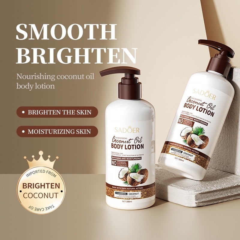 SADOER Nourishing Coconut Oil Body Lotion Whitening, Moisturizing, Nourishing and Beautifying ...