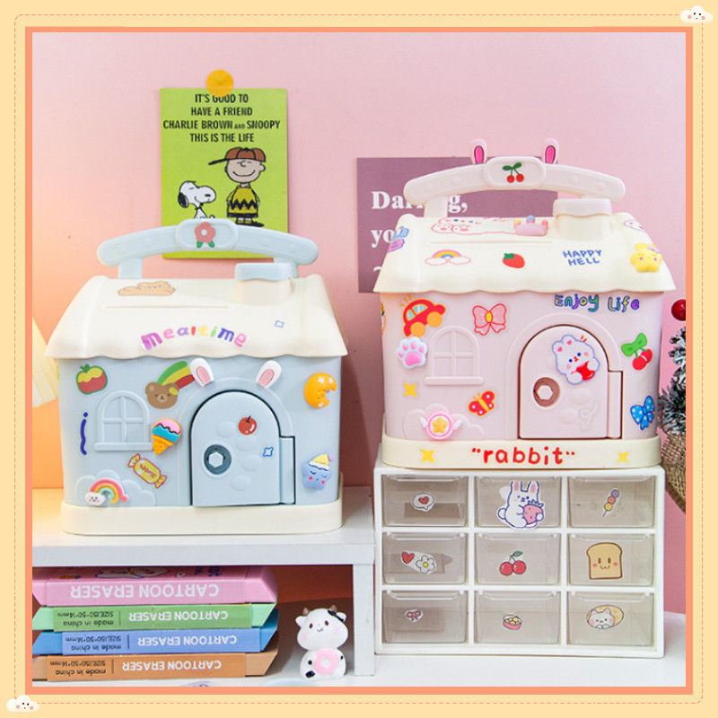 Cute Piggy Bank DIY Money Saving Box with Free Stickers Kid Toys ...