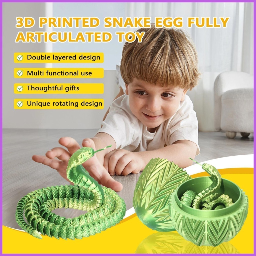 3D Printed Animal Egg Desktop 3D Printing Snake Egg with Snake Inside ...