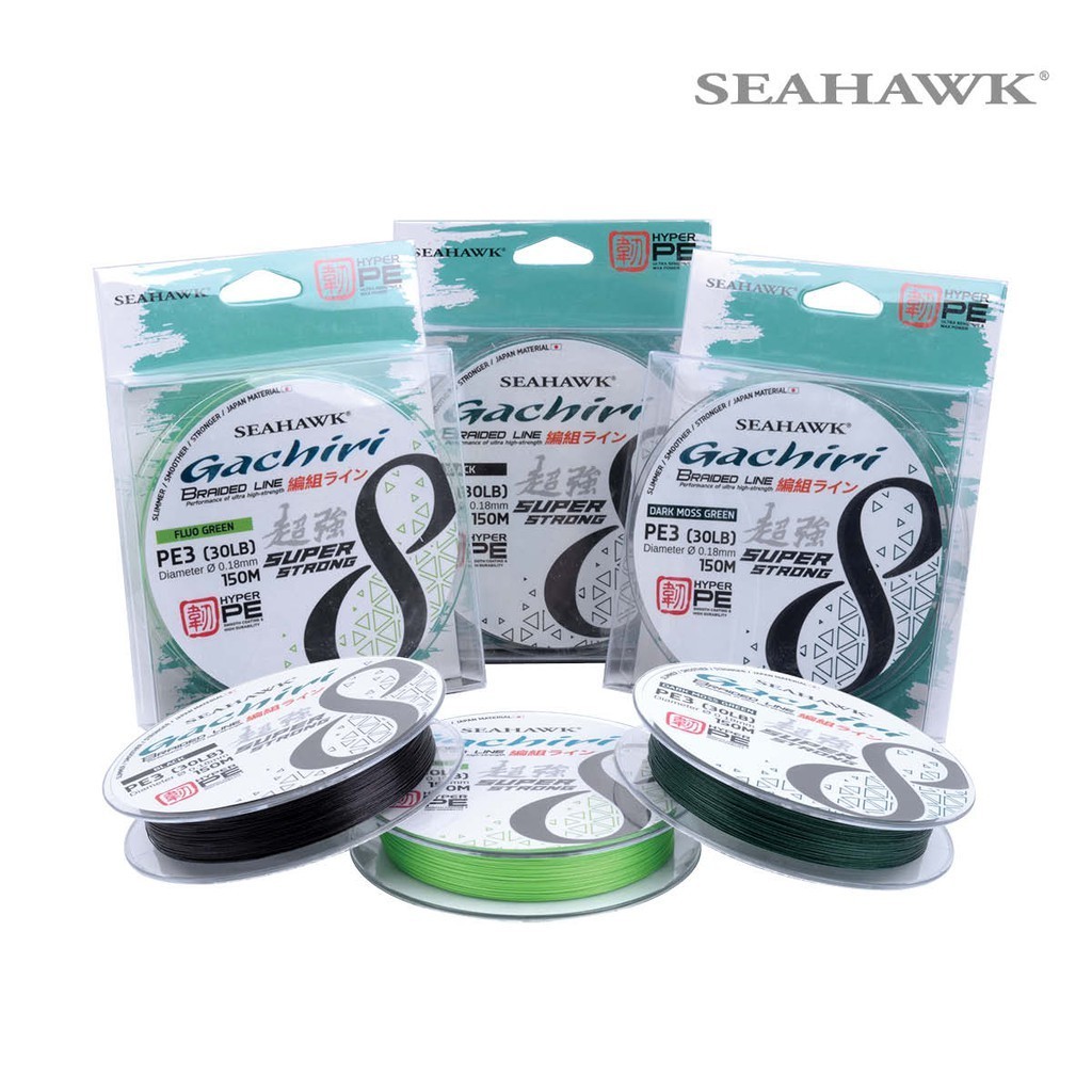 Seahawk Gachiri Fishing Lines Thin & Strong Diameters Silk Suitable for Casting, Jigging (8 x ...