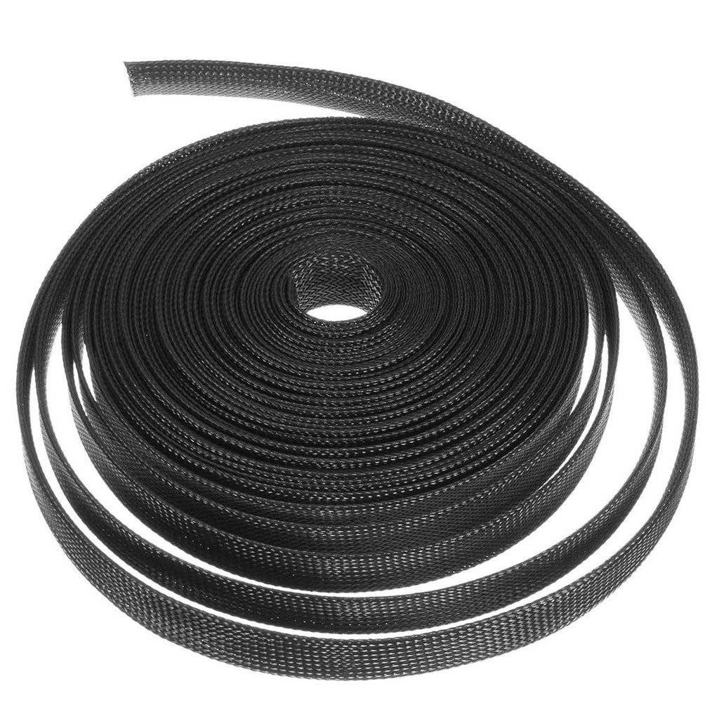 8/10/12/15/20mm 15M Nylon Black Expandable Sheathing Tight Braided Loom ...
