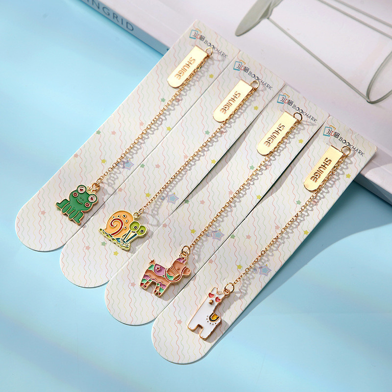 1Pc cartoon animal bookmarks, metal alloy bookmarks, holiday souvenirs ...