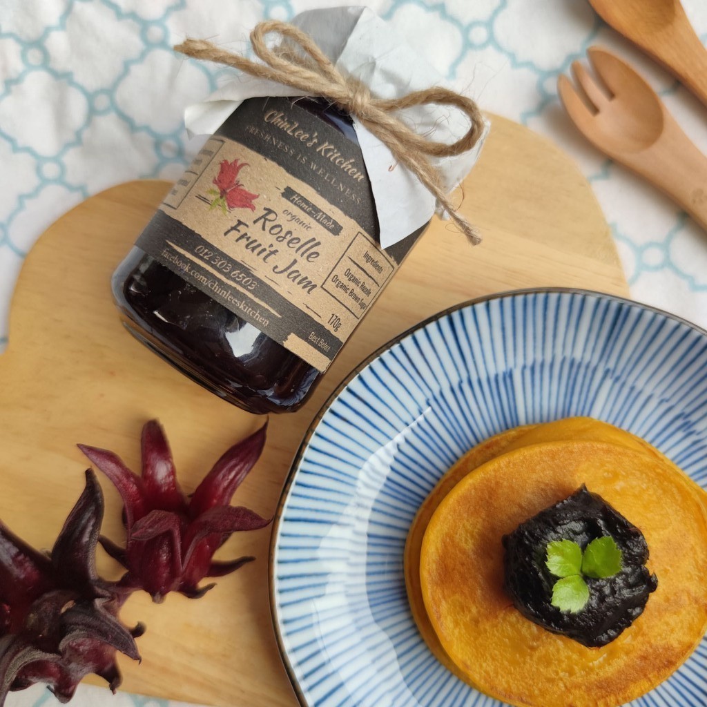 Organic Roselle Fruit Jam (Low Sugar) 170g | 自家有机洛神花果酱 | Jem Roselle ...