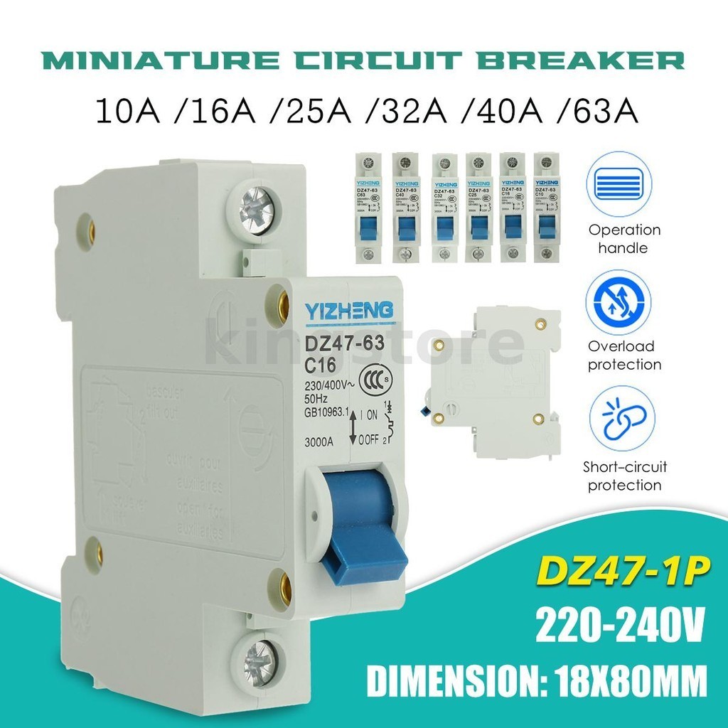 TPN 1P+N Mini Circuit Breaker MCB 20A 25A 32A 40A 50A 60A 35mm Din Rail ...
