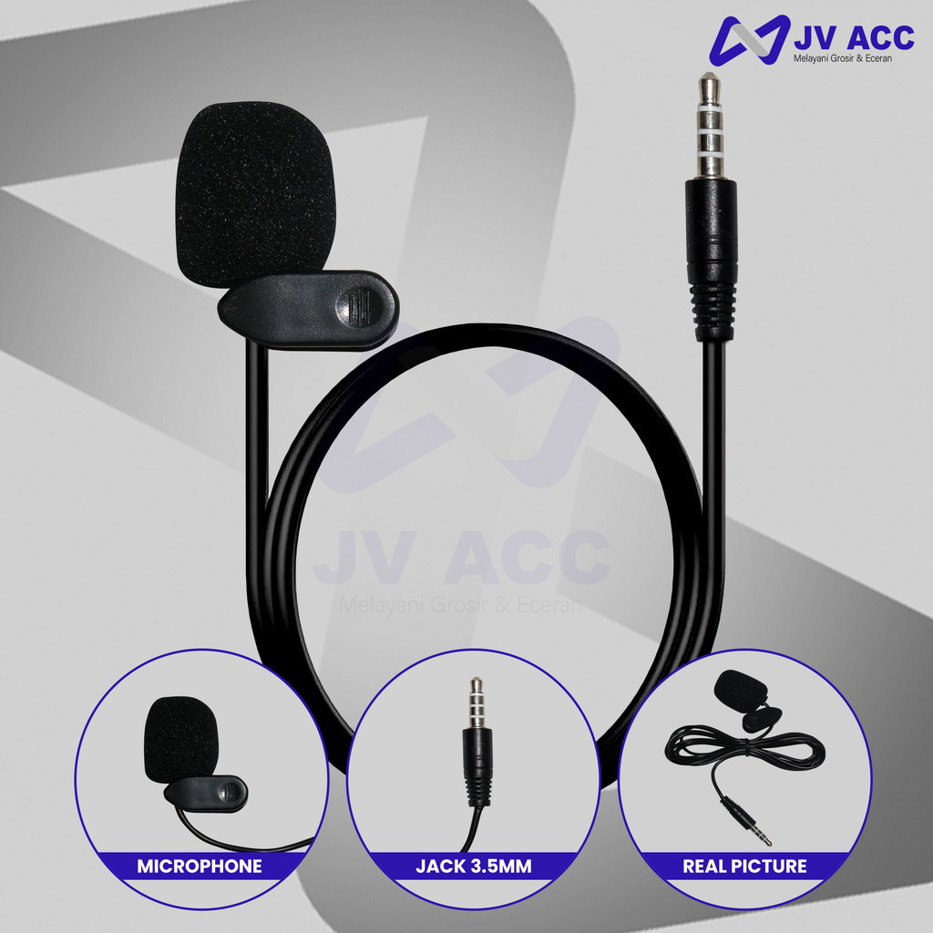 Mic CLIP ON MICROPHONE JACK 3.5MM UNIVERSAL 3 LINE FOR Content CREATOR ...