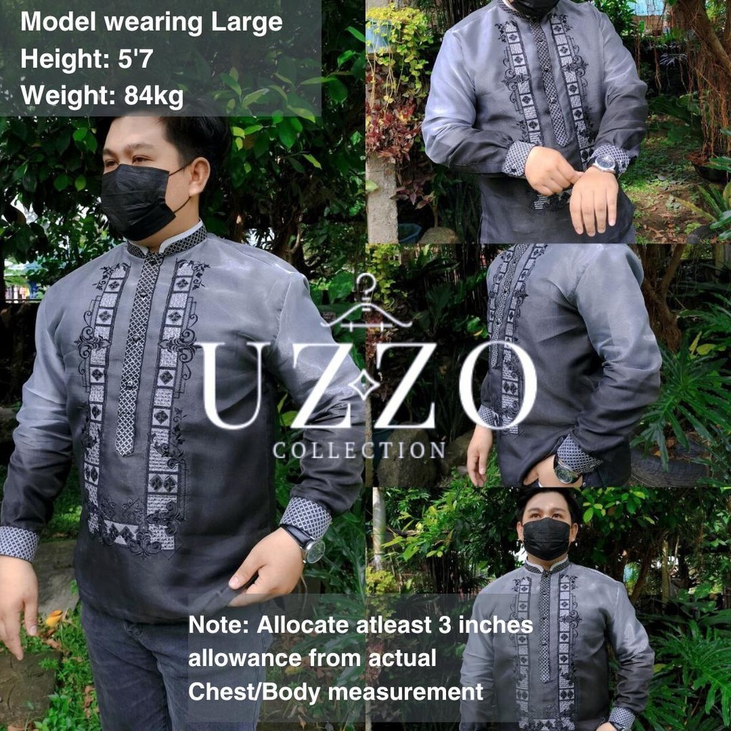 HABLON II Modern Barong Tagalog Monochromatic Black Gina Lining Not See ...