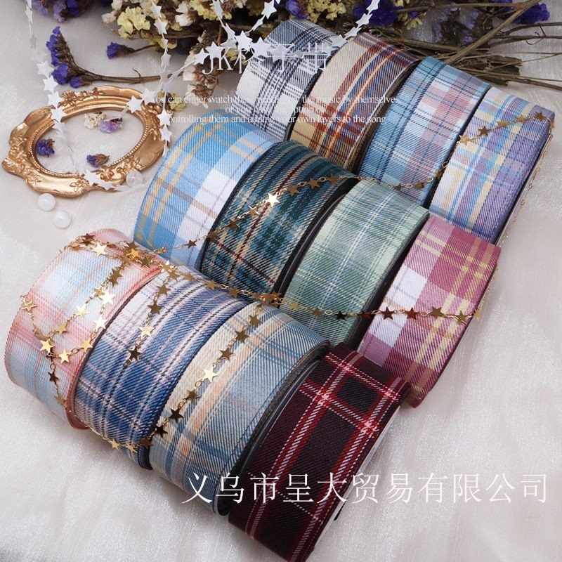 Gift Wrapping Ribbon 4cmJK Plaid Ribbon Japanese Style Cloth Head ...