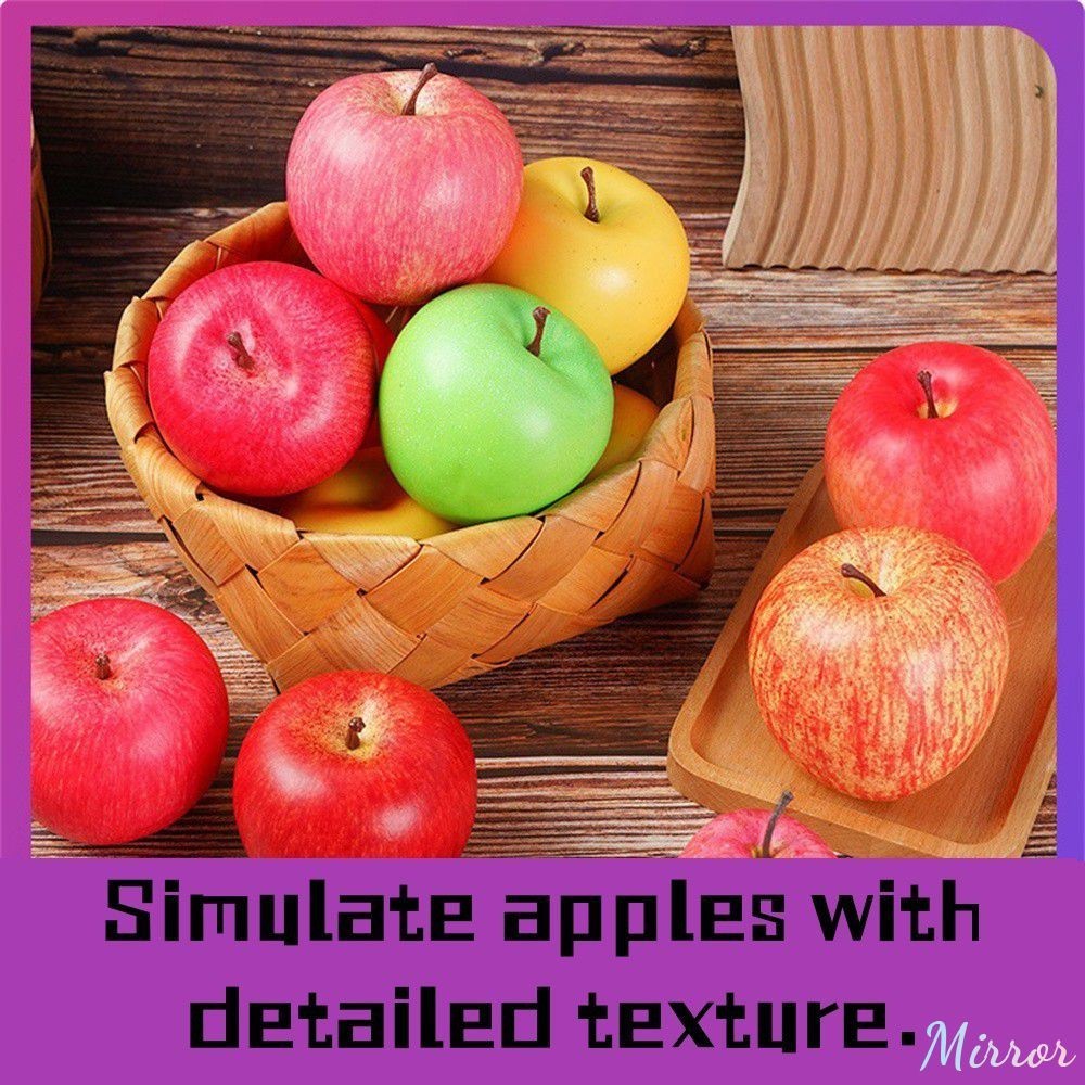 Artificial Fruit Plastic Apple Fake Red Apples Display For Kitchen Home ...