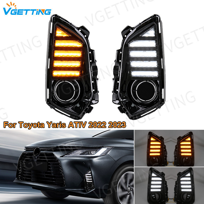 Car Front Bumper LED Daytime Running Light DRL For Toyota Yaris Ativ Vios 2022 2023 Headlight ...
