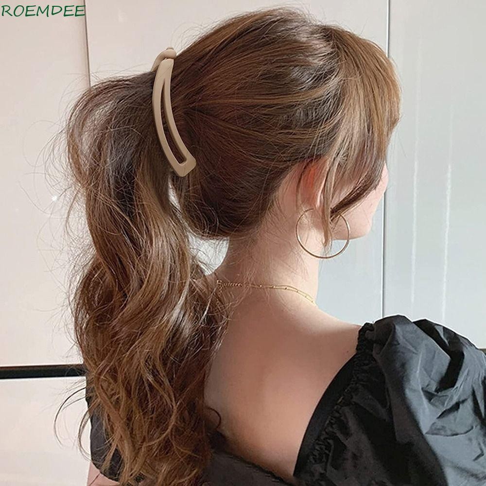 ROEMDEE Matte Banana Clip Elegant Sweet Curly Long Straight Short Hair ...
