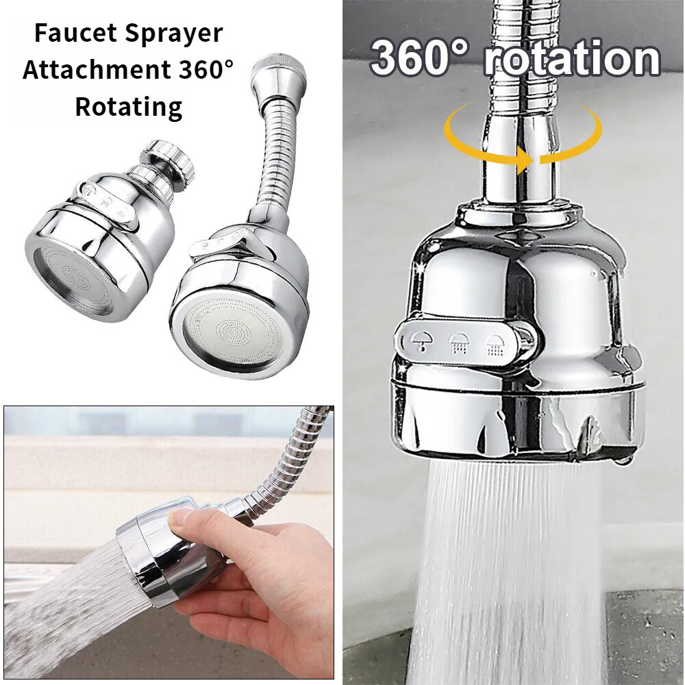 Faucet Sprayer Attachment 360° Rotating Faucet Aerator Sink Sprayer ...