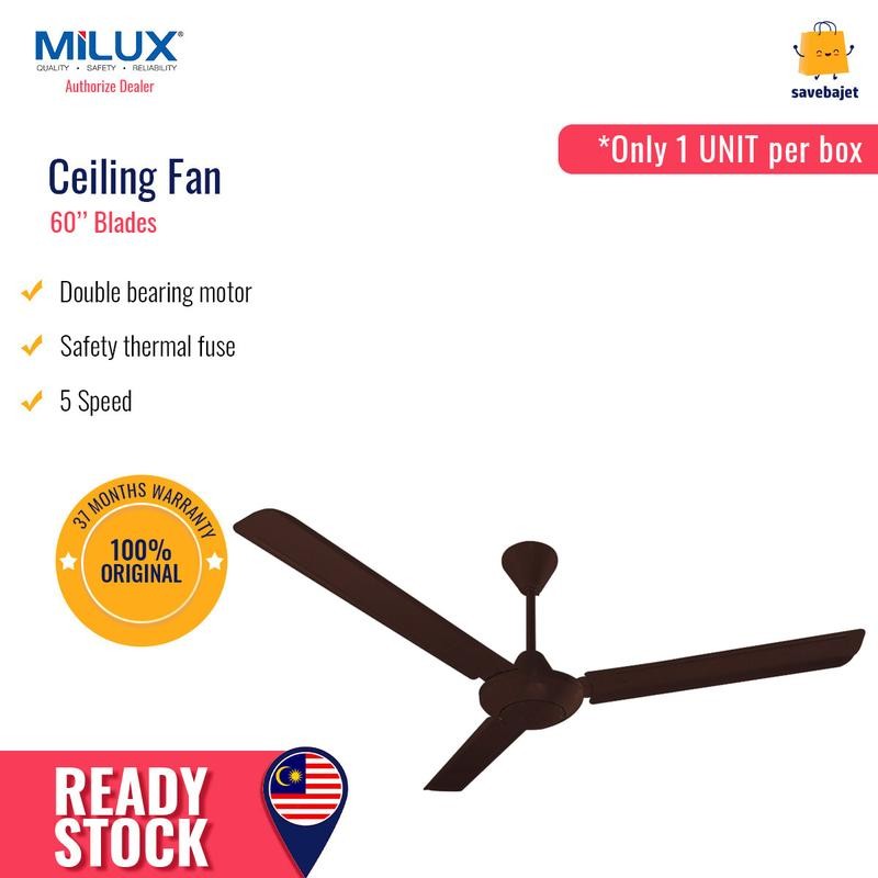 Milux Ceiling Fan 60’’ MCF-6001M kipas syiling (1SET) Kipas Siling 3 ...