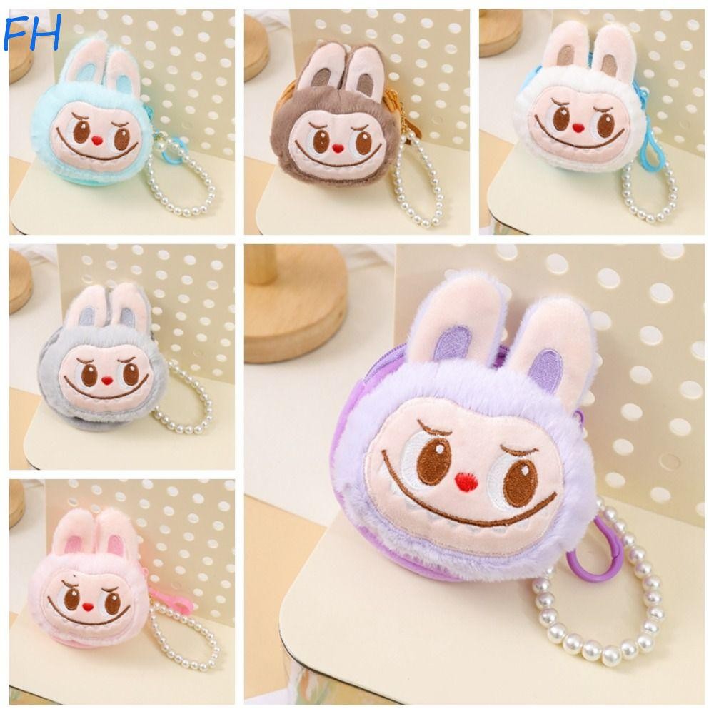 FENGHA Plush Doll Pearl Pendant, Labubu Coin Purse Lovely Labubu Plush ...
