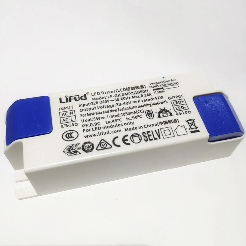 Flicker freeLED Driver Lifud 42W 1050mA DC 33-40Vdc AC220-240V LF ...