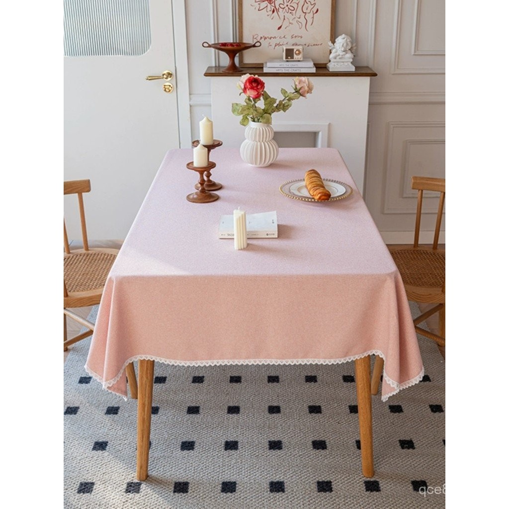 Linen Kapas Tebal Warna Pepejal Alas Meja Gaya Jepun Kain Biasa ...