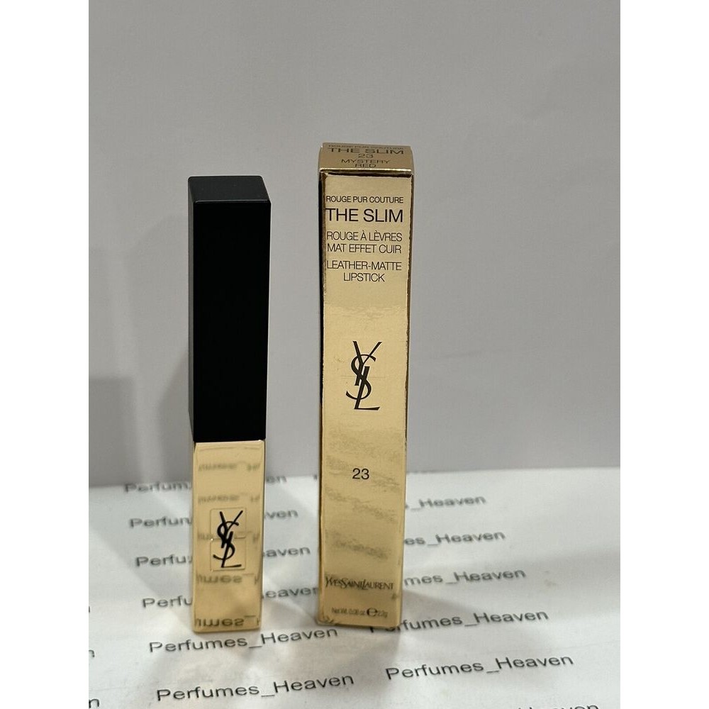 YSL Yves Saint Laurent The Slim Leather Matte Lipstick 23 MYSTERY RED ...