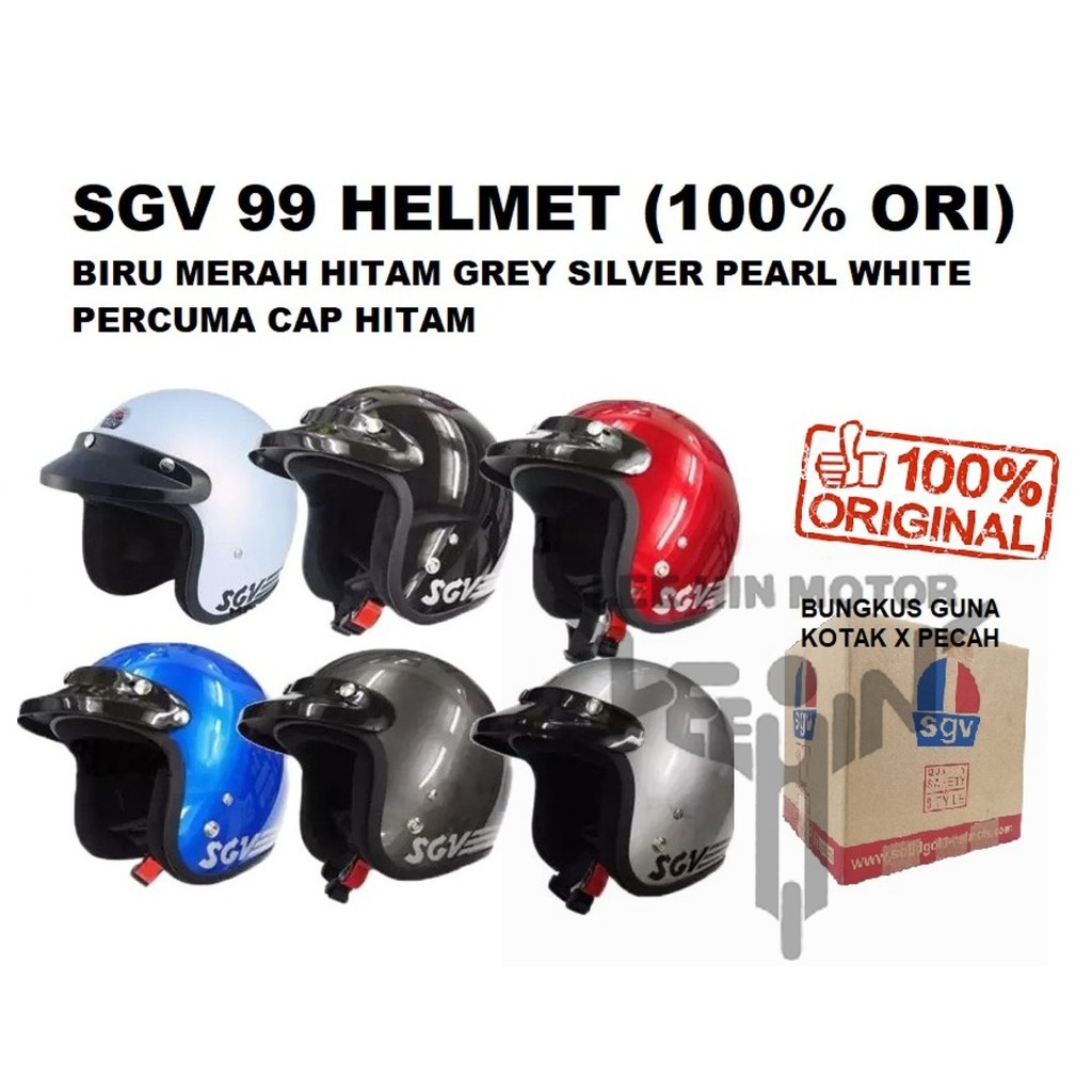 100% Original Helmet SGV 99 Size L 60 Topi Keledar SGV Sirim Approval ...