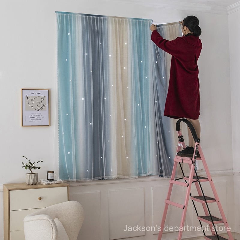 Shopee Official Nordic Simple Curtains Perforation-Free Installation ...