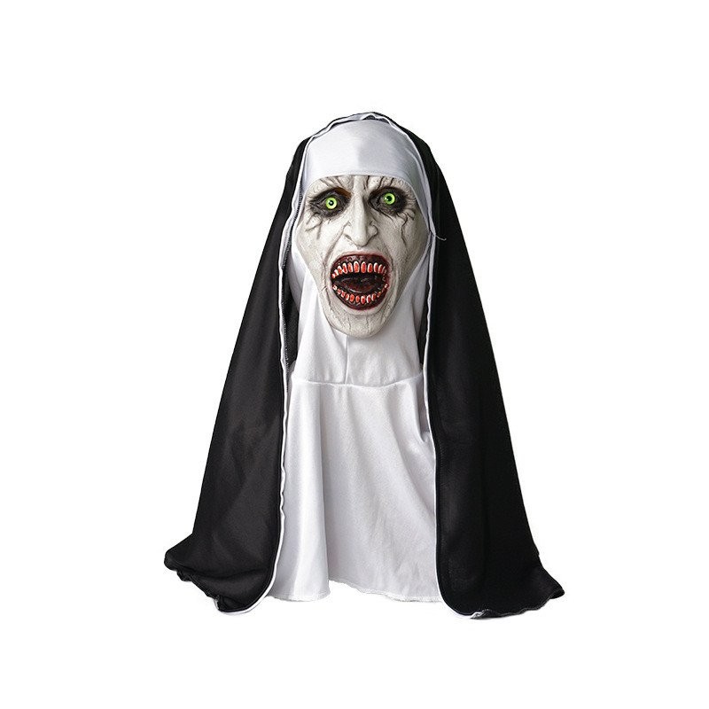 Recruiting Souls 2 Nun Mask Halloween Scary Makeup Mask Tricky Grimace ...