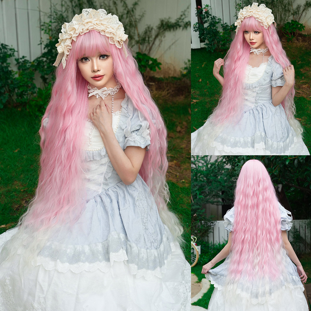Anime WONDER EGG PRIORITY Frill Cospaly Wig Women Long Pink Black ...