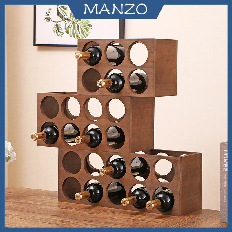 Modern Minimalist Red Wine Rack Double Layer Wine Display Stand For ...