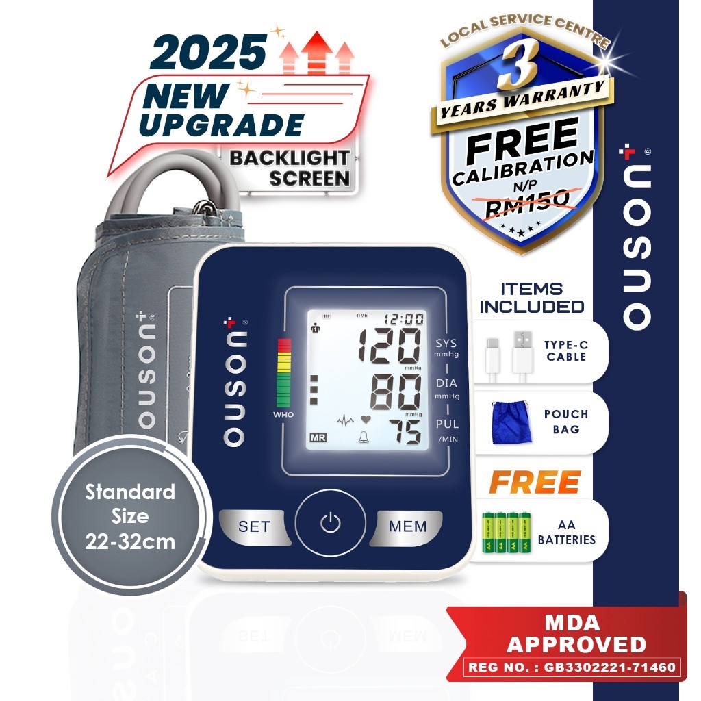 Ouson Digital Blood Pressure And Heart Beat Monitor Arm Cuff LCD ...