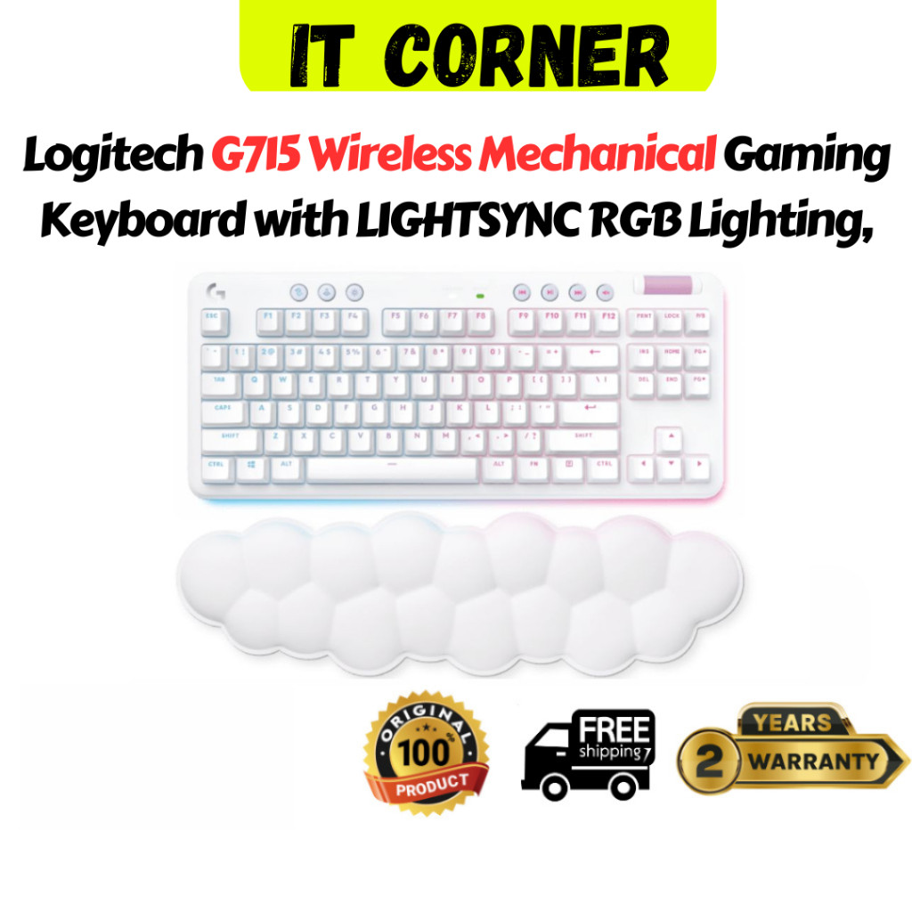 Logitech G715 Wireless Mechanical Gaming Keyboard with LIGHTSYNC RGB ...
