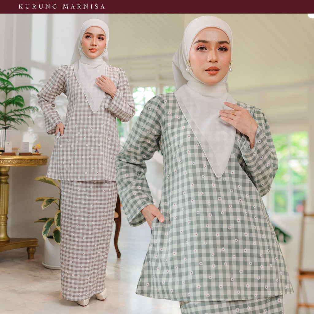 KURUNG MARNISA Baju Mini Kurung Cotton Modern Klasik Wanita Plus Size ...