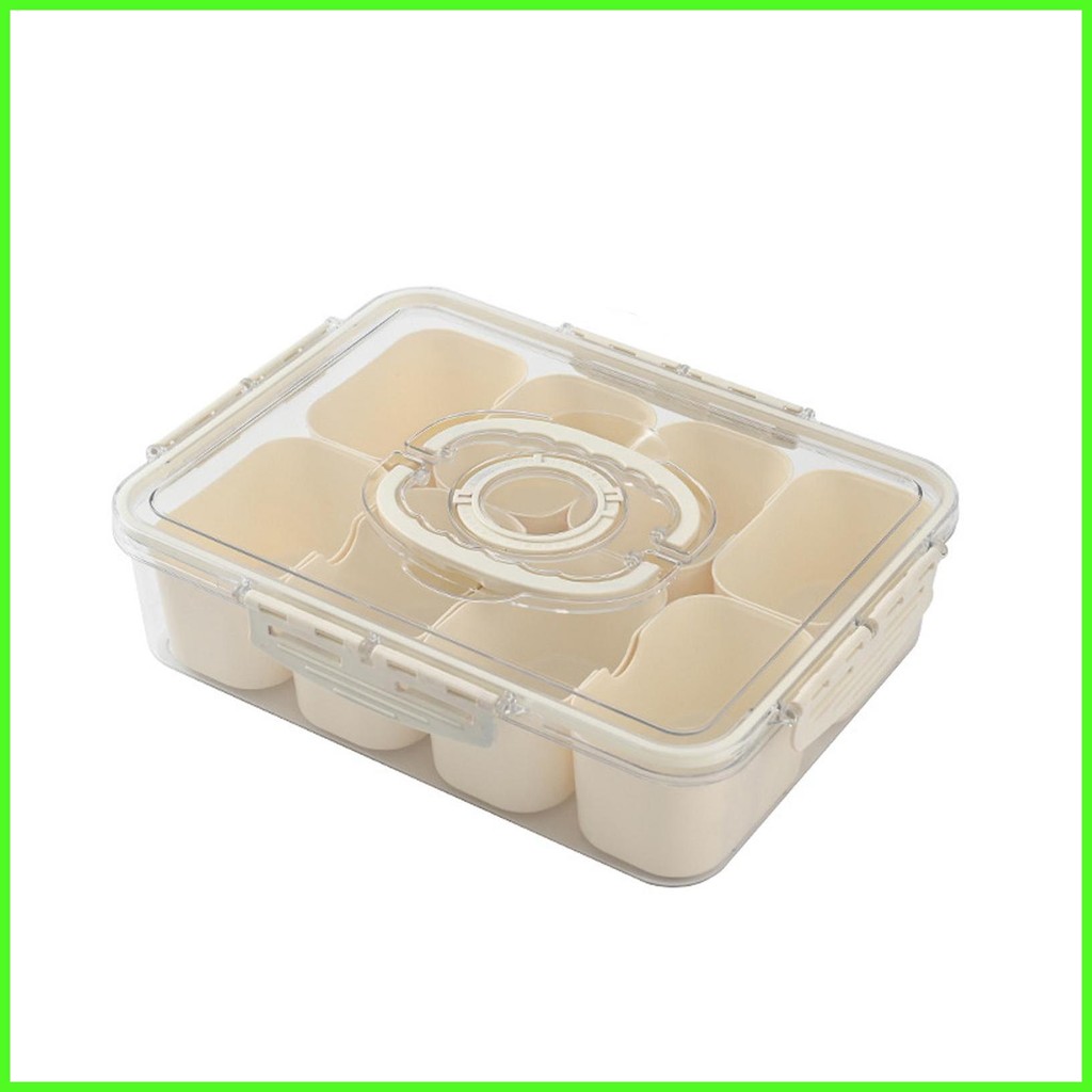 Snackle Box With Handle 8-Grid Clear Snack Box Organizer Divided ...