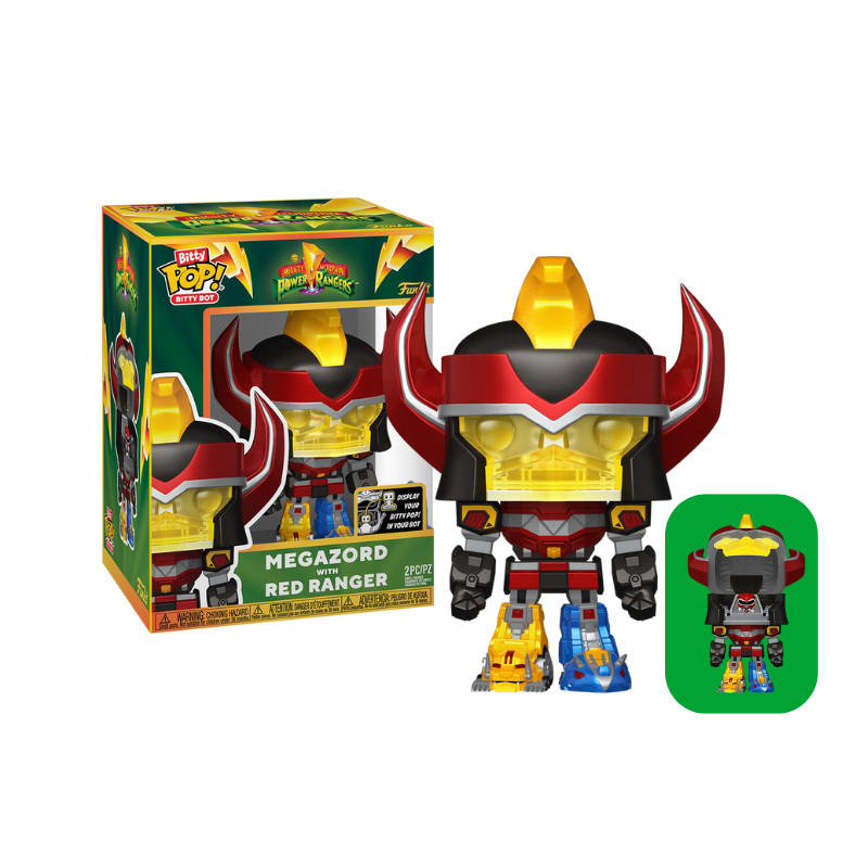 Funko Pop Power Rangers Bitty Pop! Bitty Bot Megazord with Red Ranger ...
