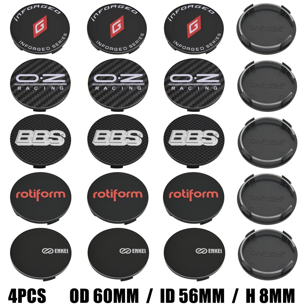 60mm Rim Caps Wheel Center Cap ENKEI XXR Emblem Sticker INFORGED OZ ...