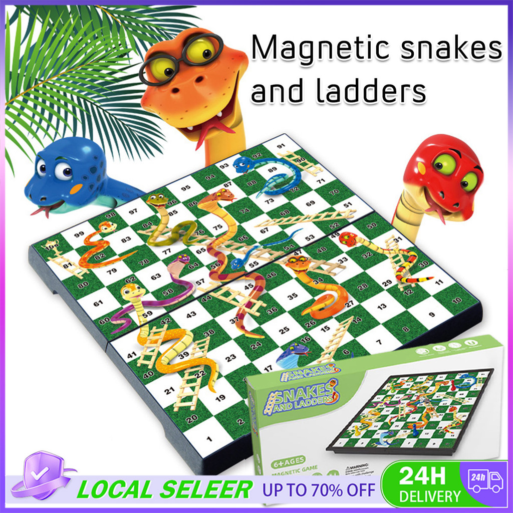 Portable Snake Ladder Flying Chess Set Foldable And Adsorbable Snake ...