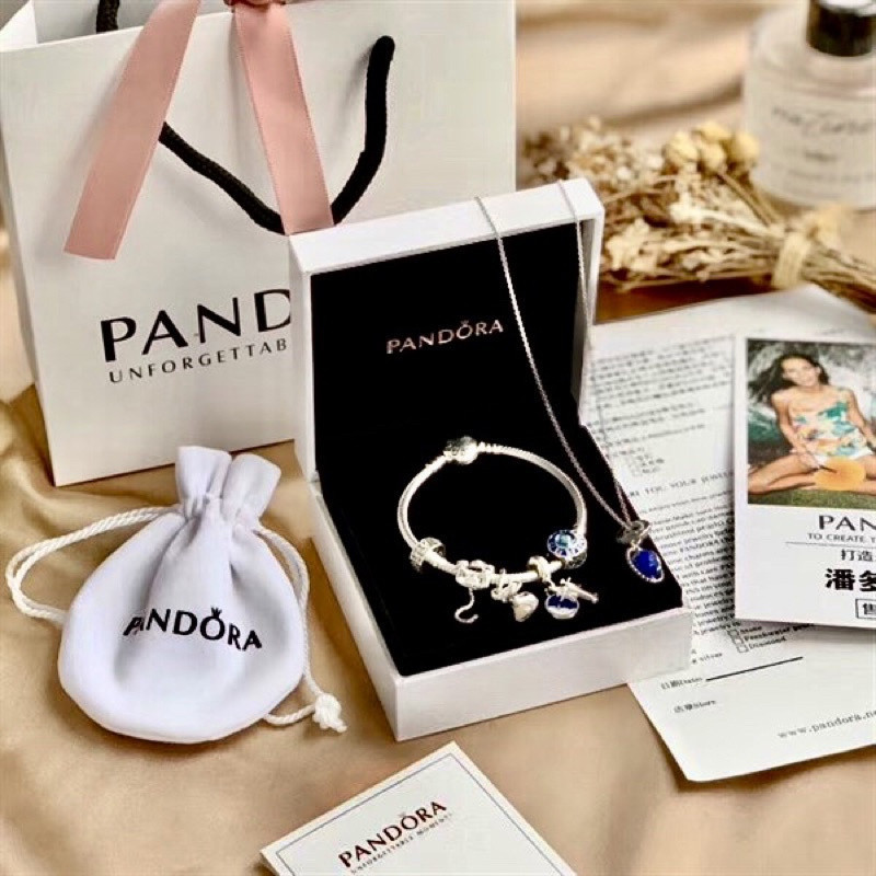 1 Set 100% original Pandora bracelet 3 colors red and blue | Shopee ...