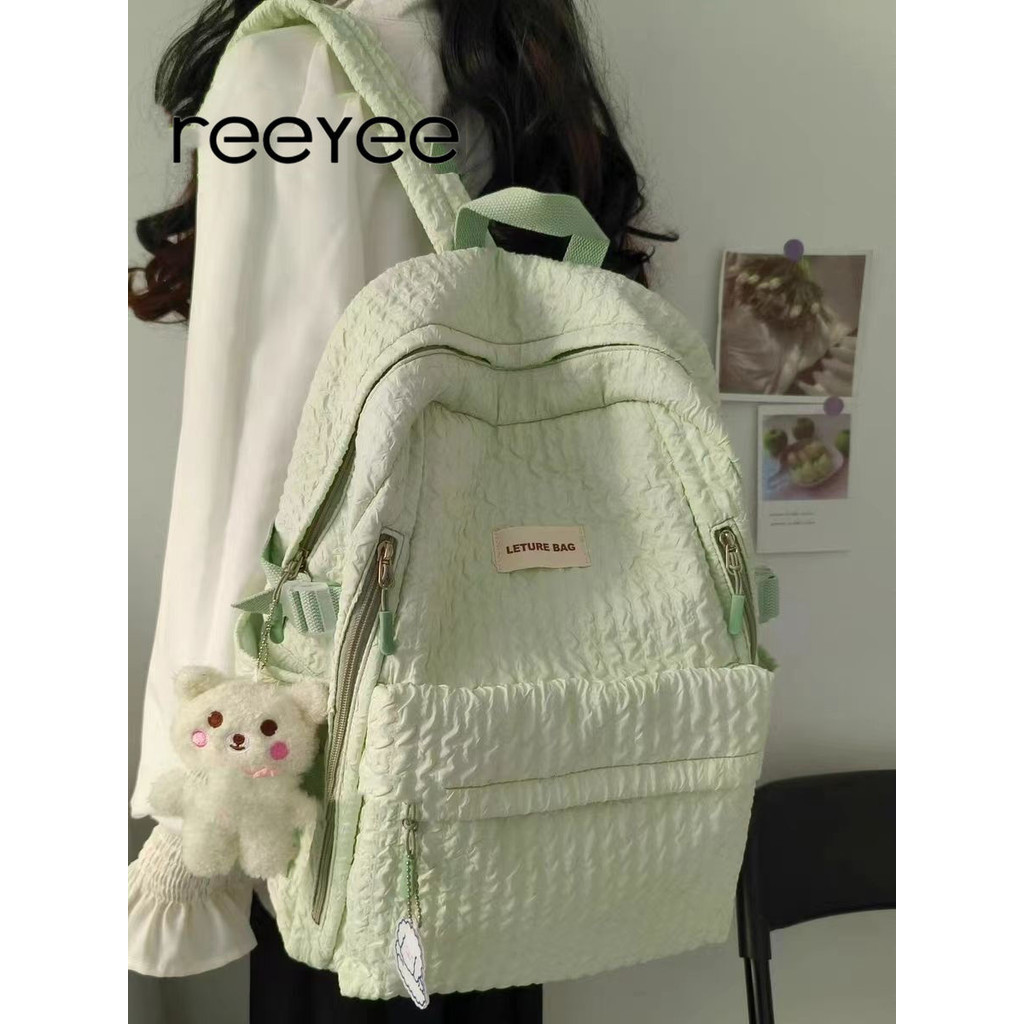 Reeyee Simple Backpack Female College Student Junior High School ...