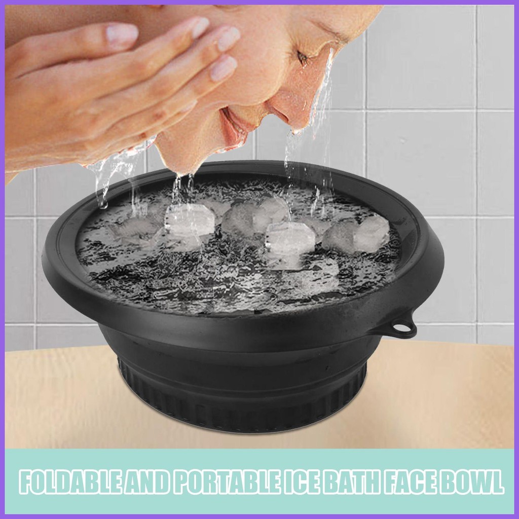 Face Ice Bath Bowl Silicone Quick Cooling Built-in Icetray Wash Basin ...