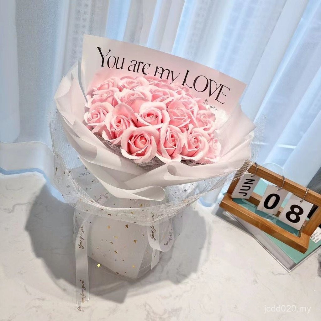 Valentine's Day Crushed Ice Blue Soap Flower Rose Bouquet Price Cheap ...