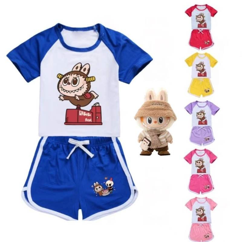 Popmart clothes Labubu shirt and shorts set for kids S1 | Shopee Malaysia