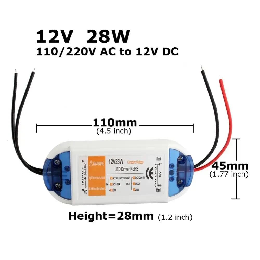 5V 12V LED Power Supply DC 12Volt Driver 18W 28W 48W 72W 100W Power Adapter Lighting Transformer ...