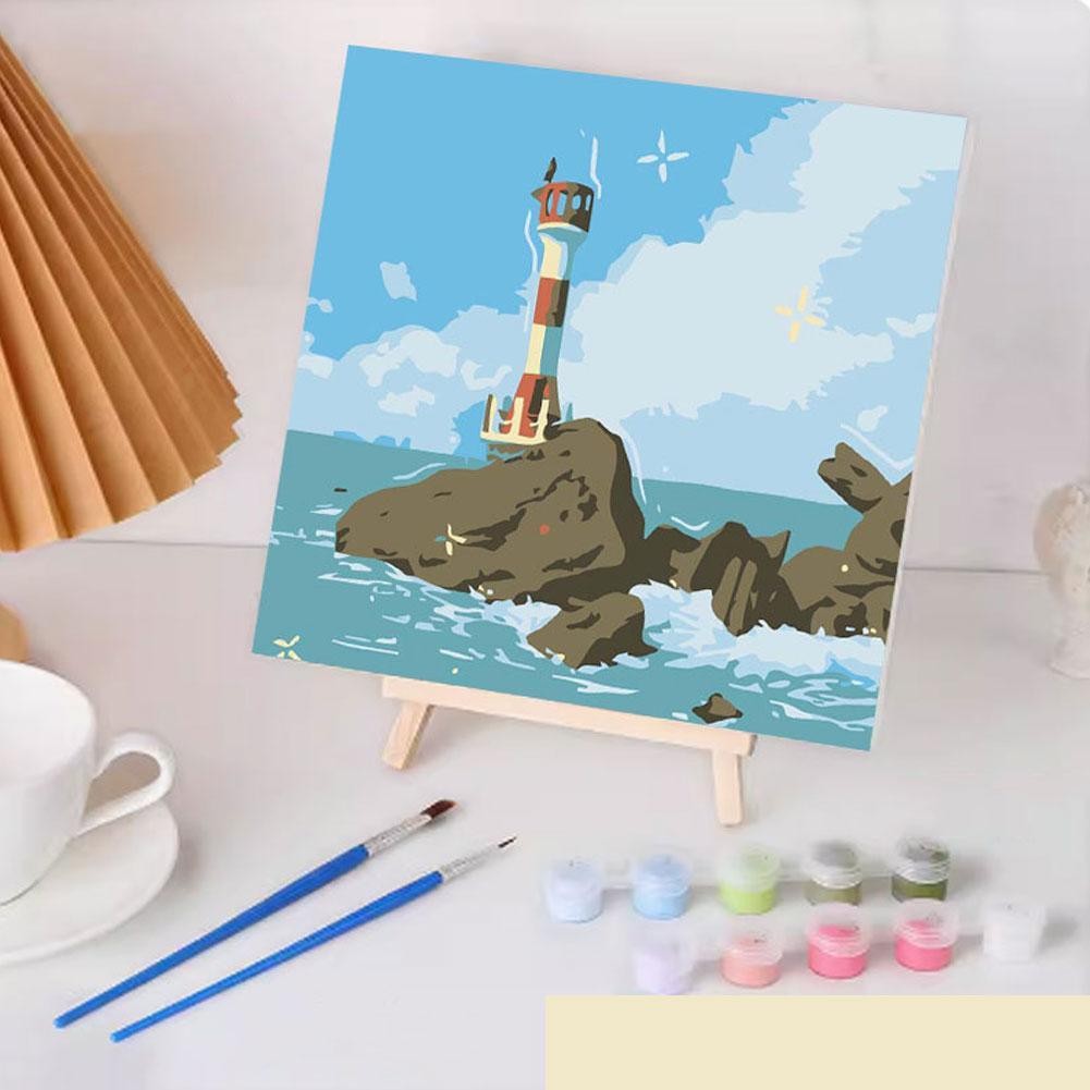 Hand Coloring Ins Decorative Landscape Oil Painting Painting Oil By ...