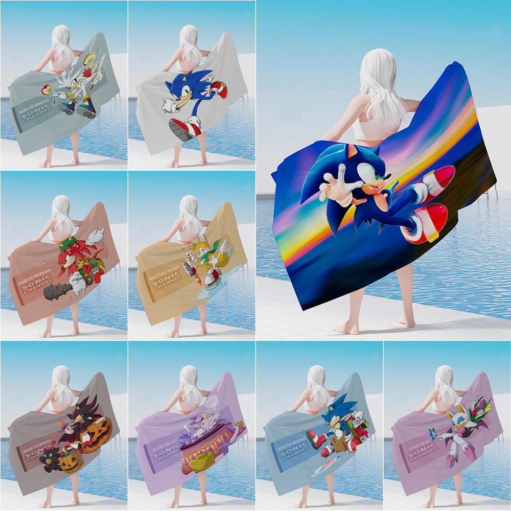 Sonic The Hedgehog Single-sided Printing Swimming Soft Absorbent Terry ...