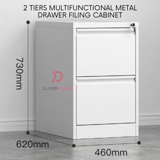 2 Tiers Multifunctional Metal Drawer Filing Cabinet Office Cabinet ...